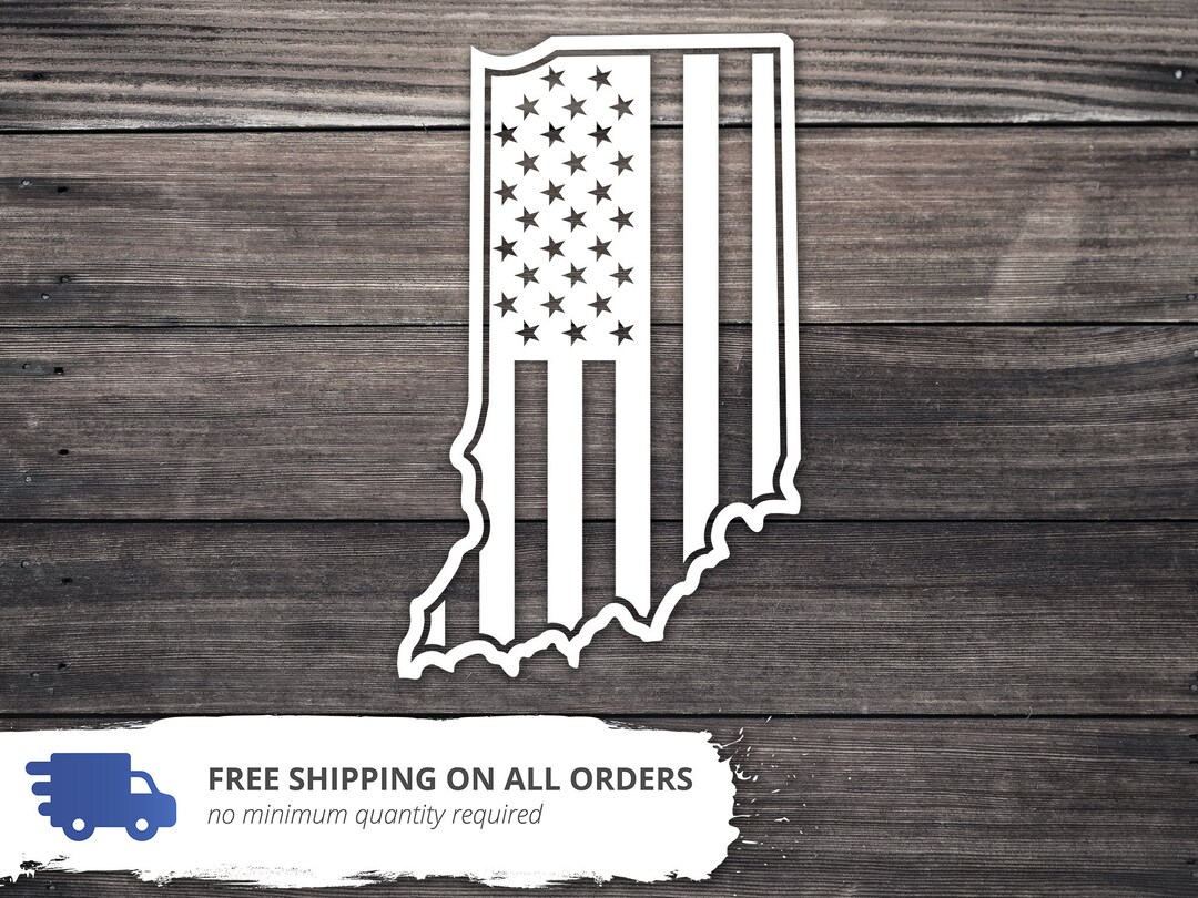 Indiana State Decal / Indiana American Flag Car Cup Decal / Indiana ...