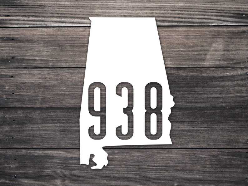 Alabama State Area Code Decal / Montgomery 334 / Birmingham | Etsy