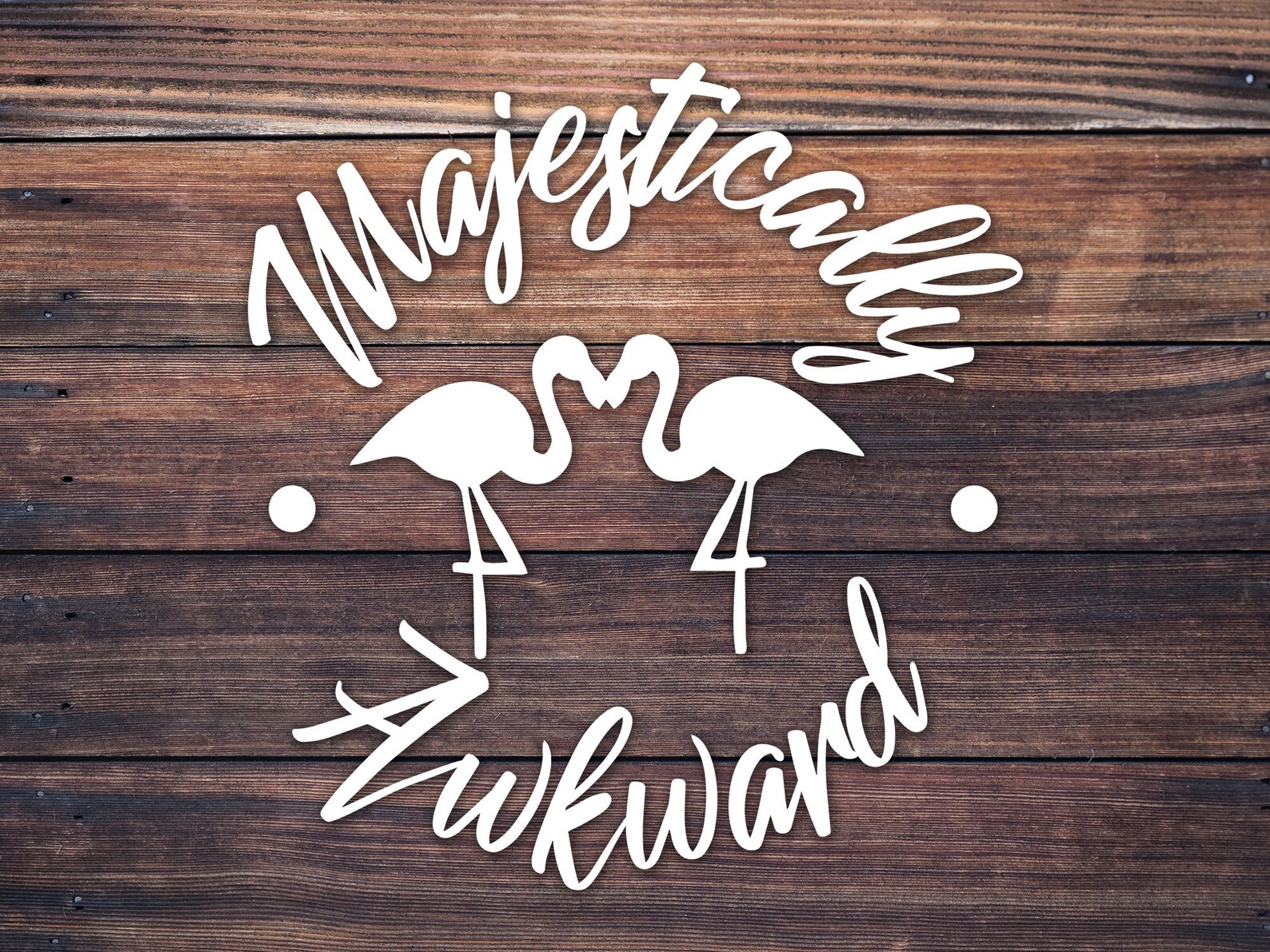 Pink Flamingo Majestically Awkward Vinyl Cup Car Window Decal ...