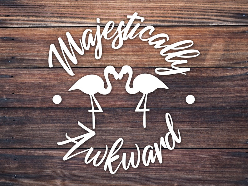 Pink Flamingo Majestically Awkward Vinyl Cup Car Window Decal ...