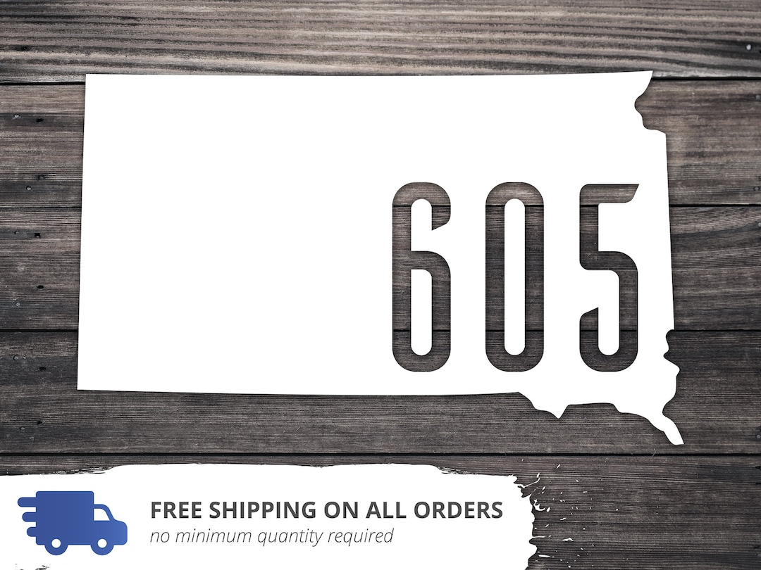 South Dakota 605 Area Code Decal / South Dakota State Car Decal / South ...