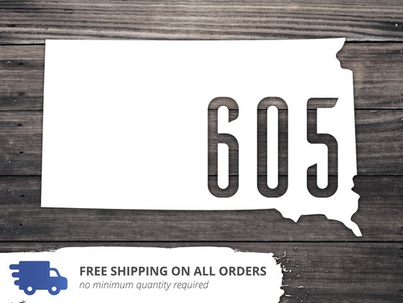 South Dakota 605 Area Code Decal / South Dakota State Car | Etsy