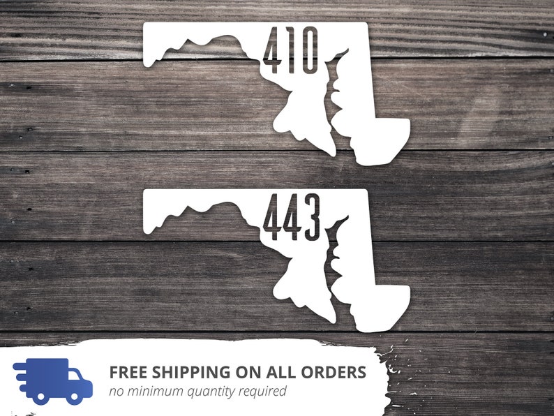 Maryland Area Code Vinyl Decal: Home State Sticker - Etsy