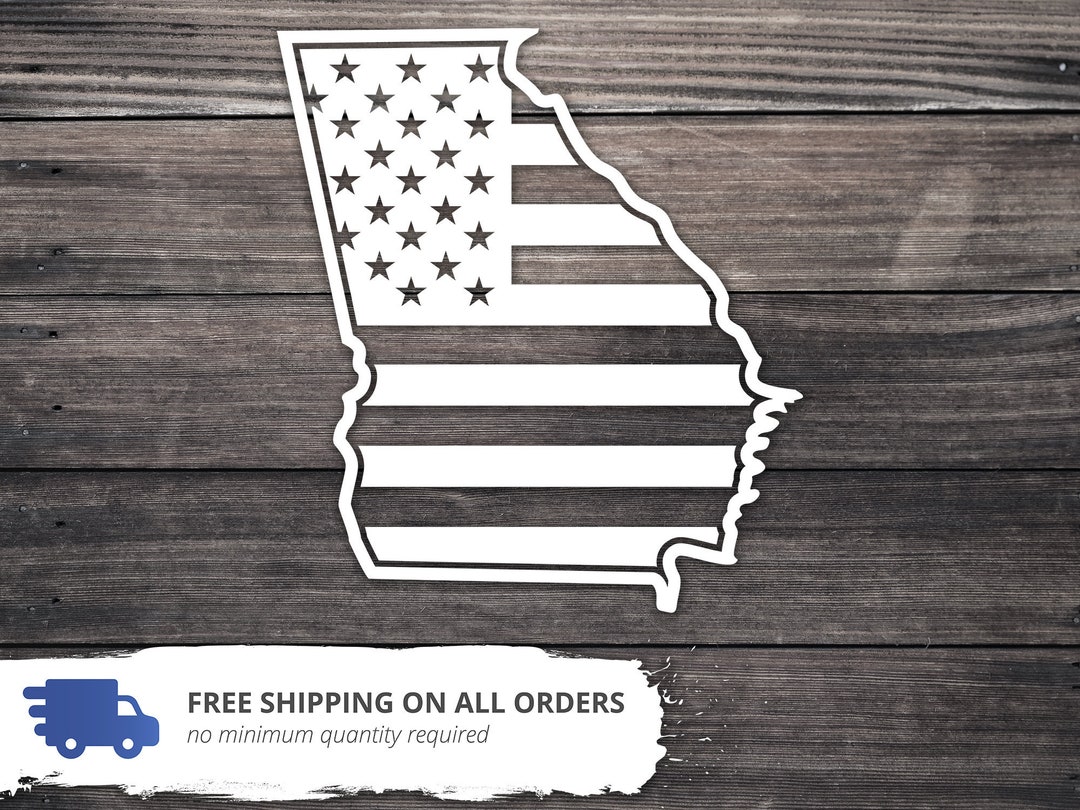 Georgia State Decal / Georgia American Flag Car Cup Decal / Georgia ...