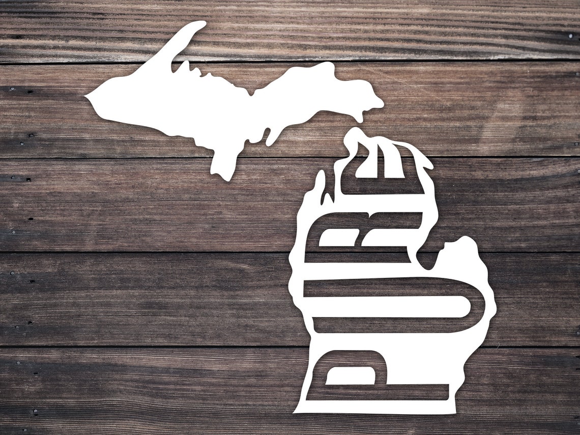 Pure Michigan Car Decal / Mitten State State Decal / Michigan Home Yeti ...