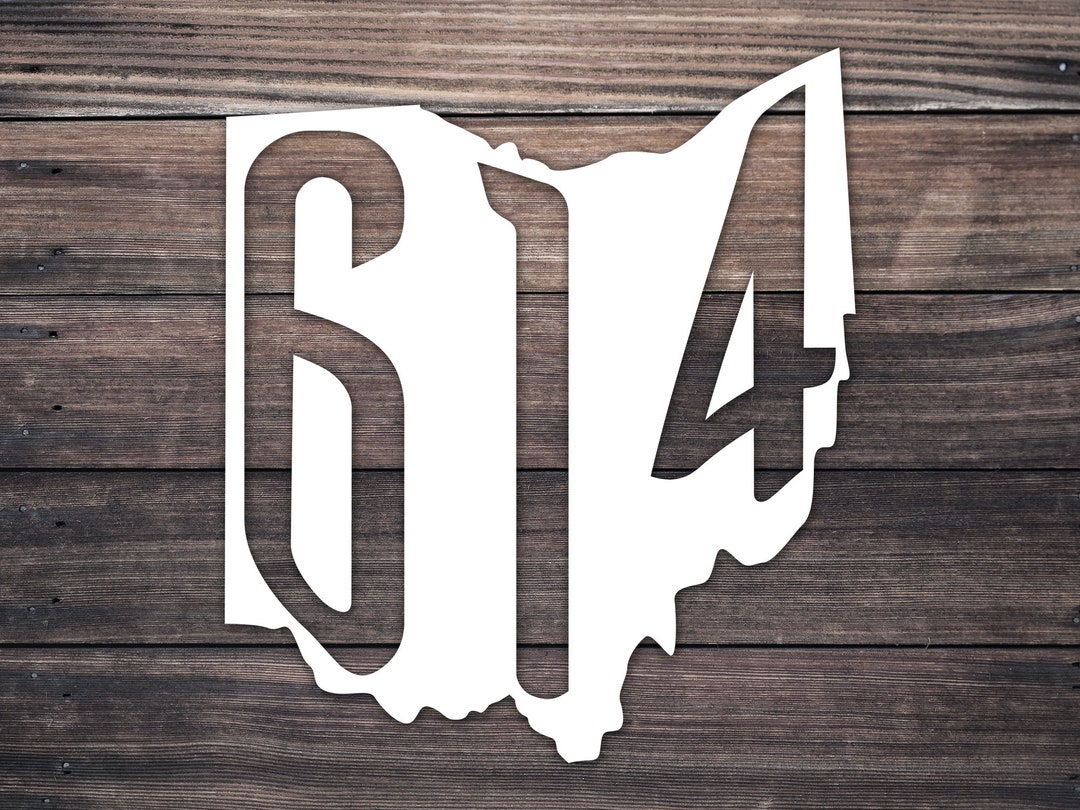 Ohio 614 Area Code Decal / Columbus Ohio 614 / Free Shipping / Ohio ...