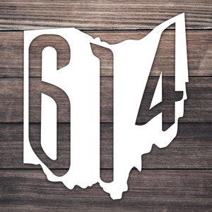 Ohio 614 Area Code Decal / Columbus Ohio 614 / Free Shipping / Ohio ...
