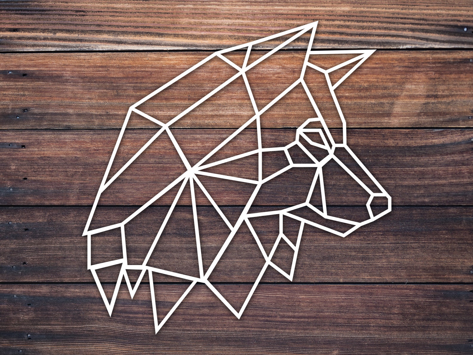 Geometric Origami Husky Wolf Head Outline Decal Sticker / Adventure ...