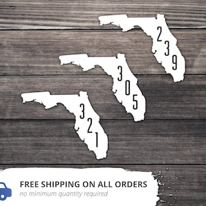 Florida State Decal / Area Code Decal / Florida Home State Decal ...