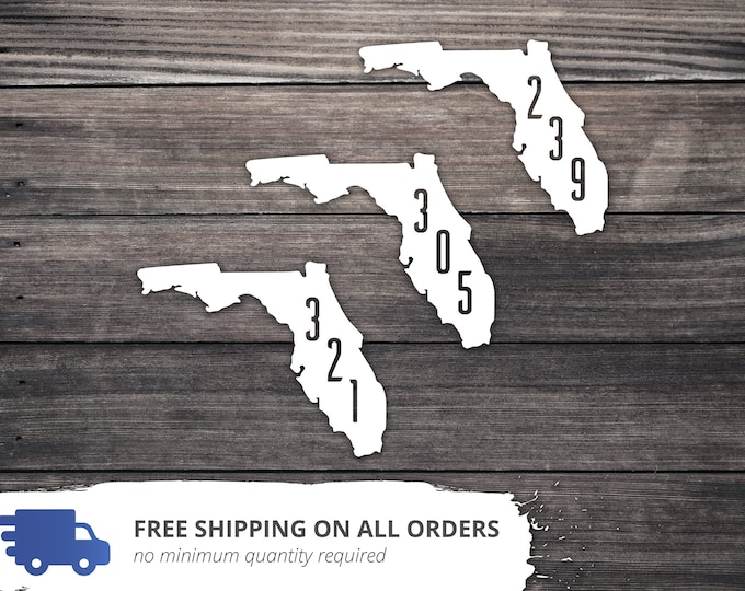 Florida State Decal / Area Code Decal / Florida Home State Decal ...