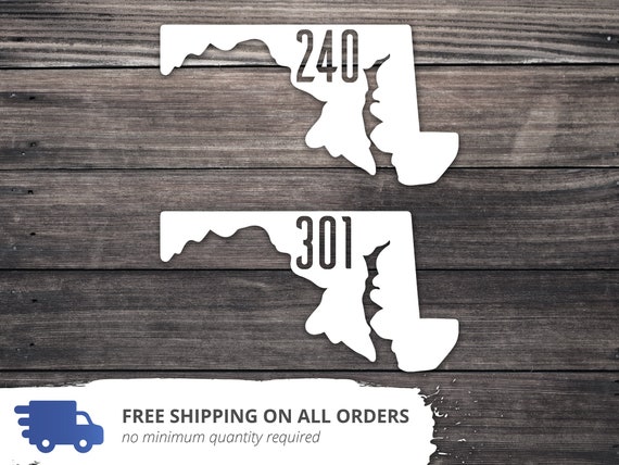 Maryland Area Code Decal / Maryland Decal / Maryland Sticker / | Etsy