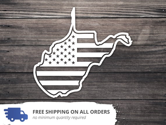 West Virginia State Decal / West Virginia American Flag Car | Etsy
