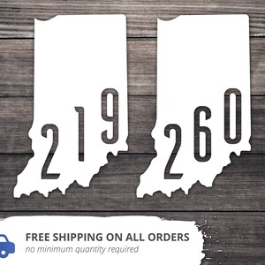 Indiana State Decal / Indiana State Sticker / IN Area Code Decal ...