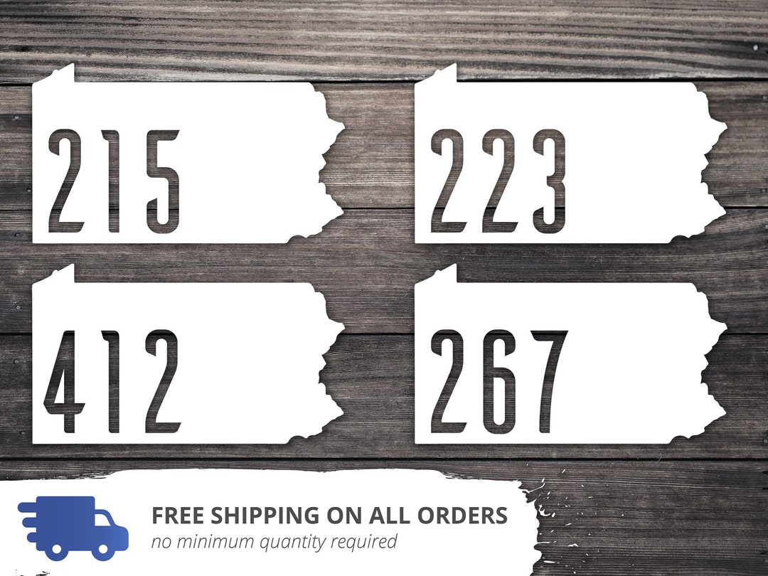 Pennsylvania State Decal / Pennsylvania Area Code Car Decal ...