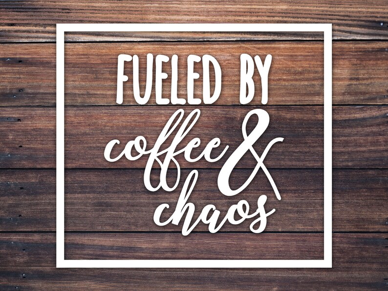 Fueled By Coffee and Chaos Car Decal / Coffee Lover Decal / | Etsy