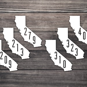 California State Decal / CUSTOM Area Code Decal / Los Angeles - Etsy