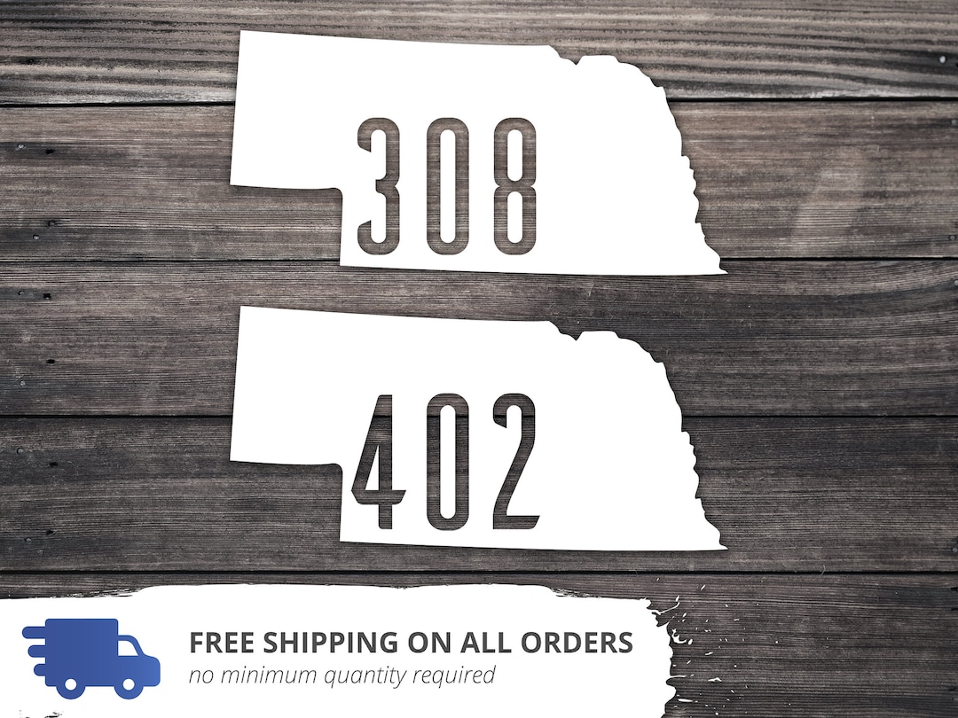 Nebraska State Decal / Nebraska Area Code Car Decal / Nebraska Sticker ...