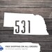 Nebraska State Decal / Nebraska Area Code Car Decal / Nebraska Sticker ...
