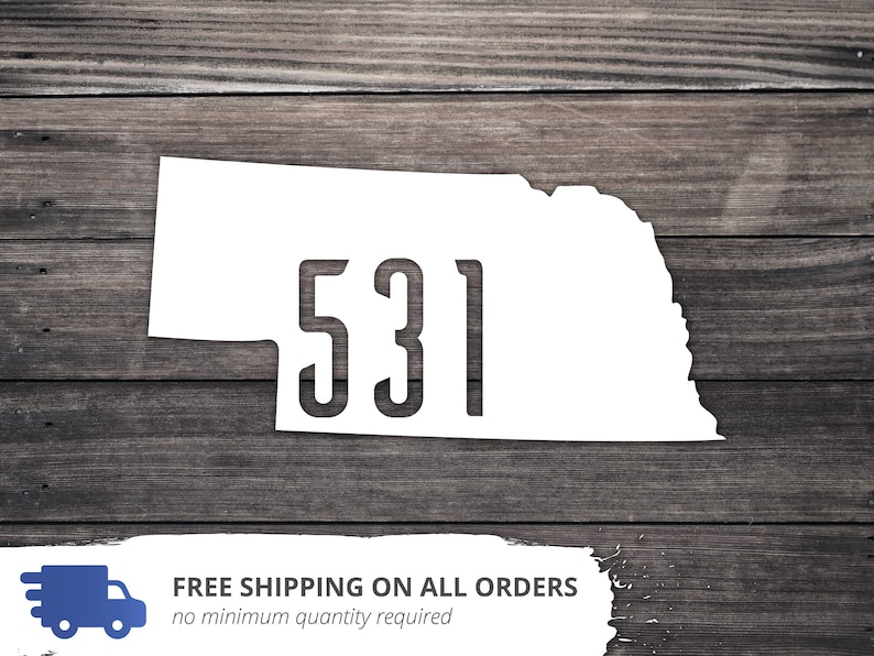 Nebraska State Decal / Nebraska Area Code Car Decal / Nebraska Sticker ...