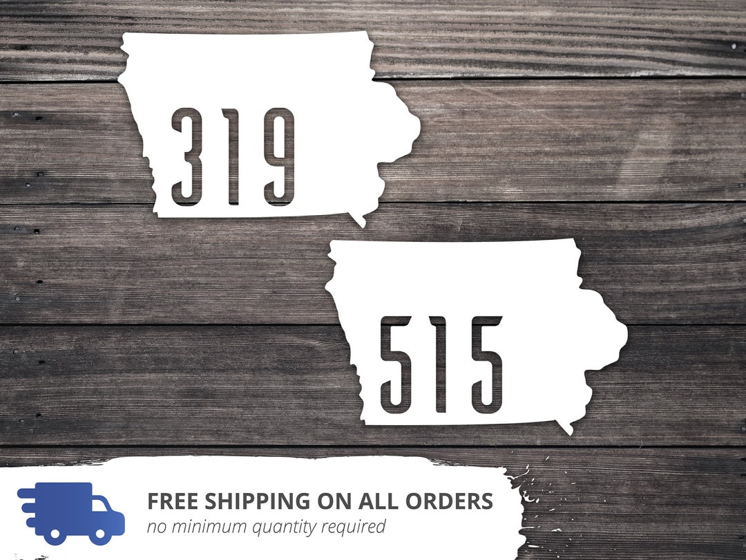 Iowa State Decal / Iowa Area Code Decal / Iowa State Sticker / Iowa ...