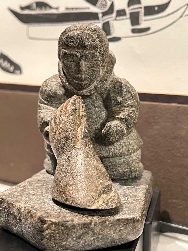 An Inuit Fish Tale Vintage Inuit Basalt Stone Carving - Etsy