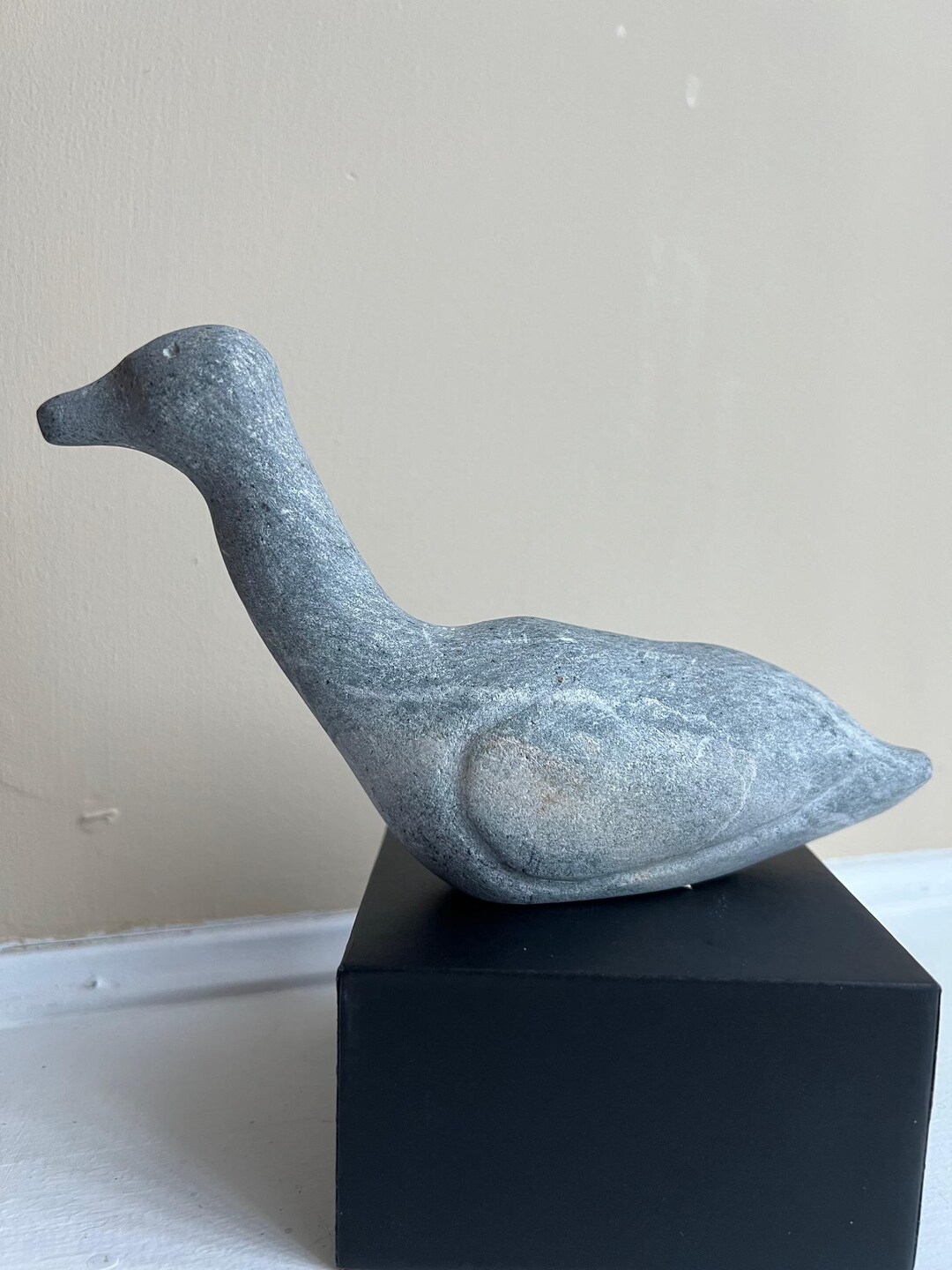 Vintage Inuit Long Necked Bird Stone Carving * Hall Beach * Sanirajak ...