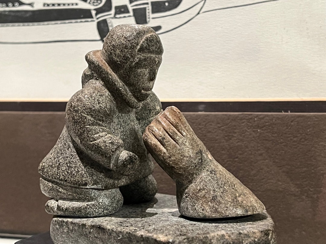 An Inuit Fish Tale Vintage Inuit Basalt Stone Carving - Etsy