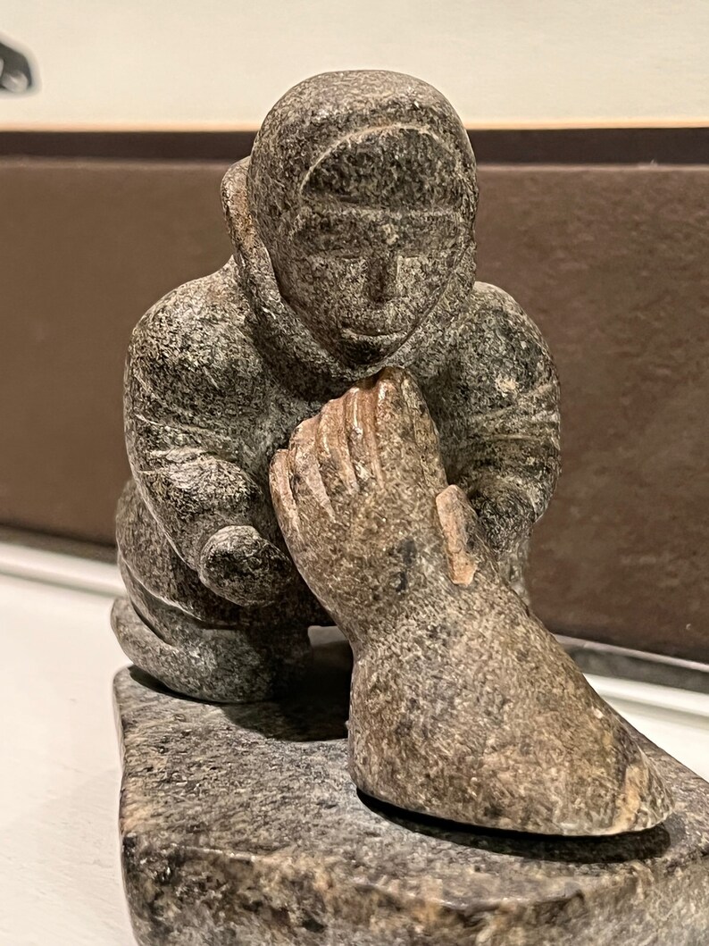 An Inuit Fish Tale Vintage Inuit Basalt Stone Carving - Etsy