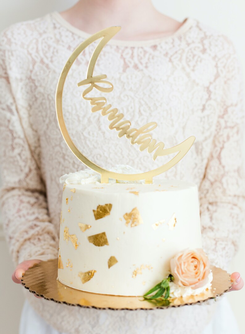 Acrylic ‘ramadan’ Crescent Cake Topper - Etsy