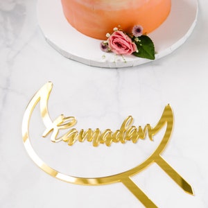 Acrylic ‘ramadan’ Crescent Cake Topper - Etsy