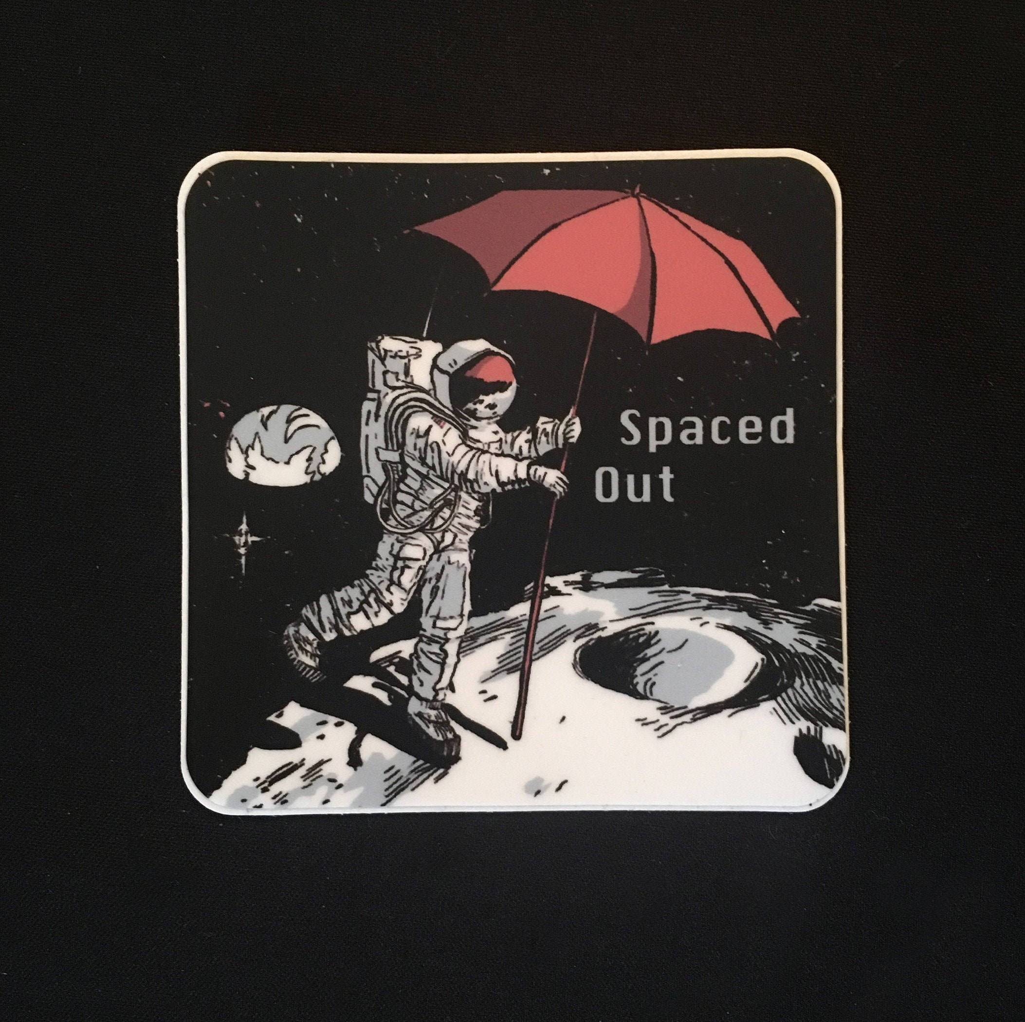 Spaced Out Sticker 3x3 Solar System Astronaut Christmas Gift Outer ...