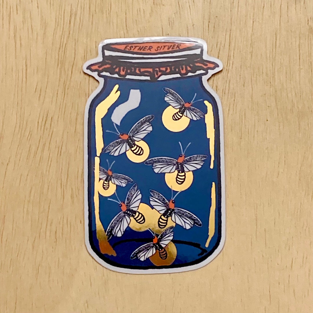 Firefly Jar Sticker | Blue and Gold Metallic Tennessee Souvenir Gift ...