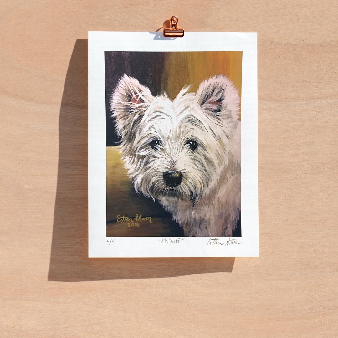 Mcduff Dog Print | West Highland White Terrier Portrait Art - Etsy