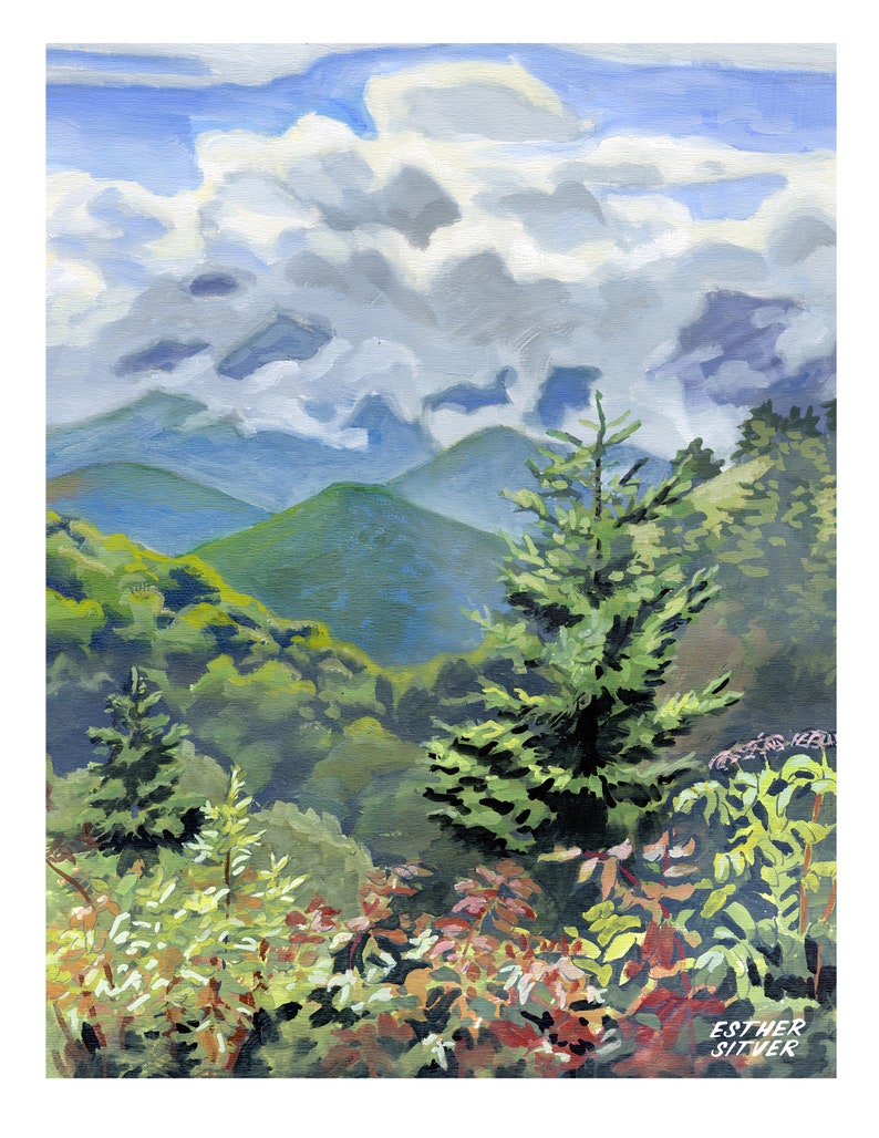 Blue Ridge Parkway 8x10 Print National Parks Illustration North ...