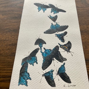 Swallowtails Original Art Watercolor and Ink Plein Air Botanical ...