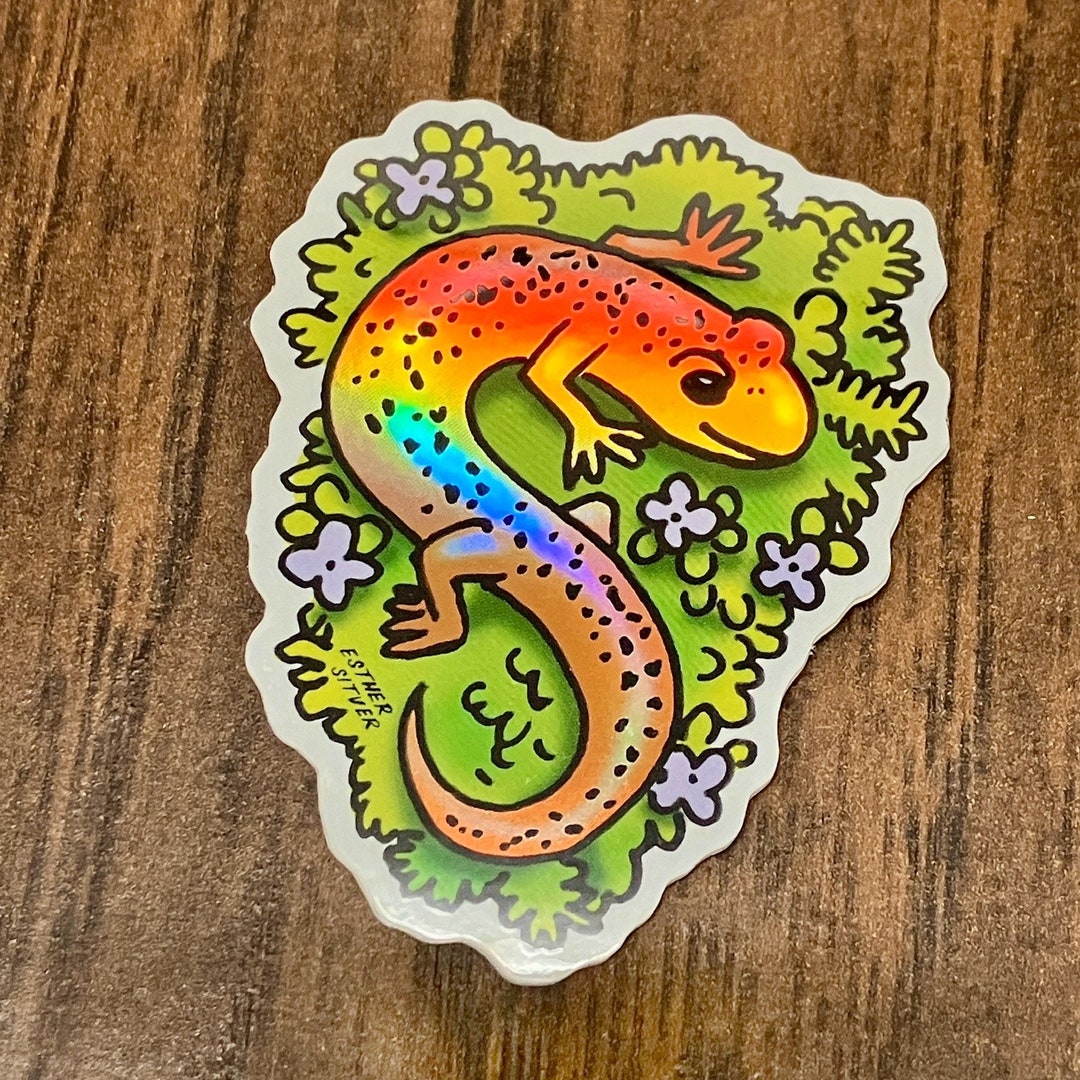 Salamander on Moss Holographic Sticker | Smoky Mountains Tennessee ...