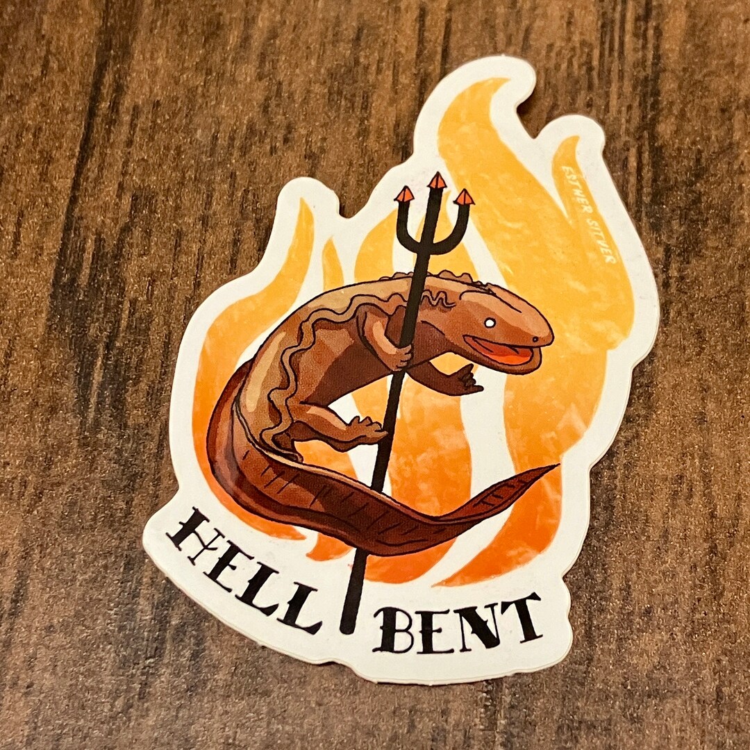 Hellbender Salamander Hell Bent Sticker | Smoky Mountains Tennessee ...