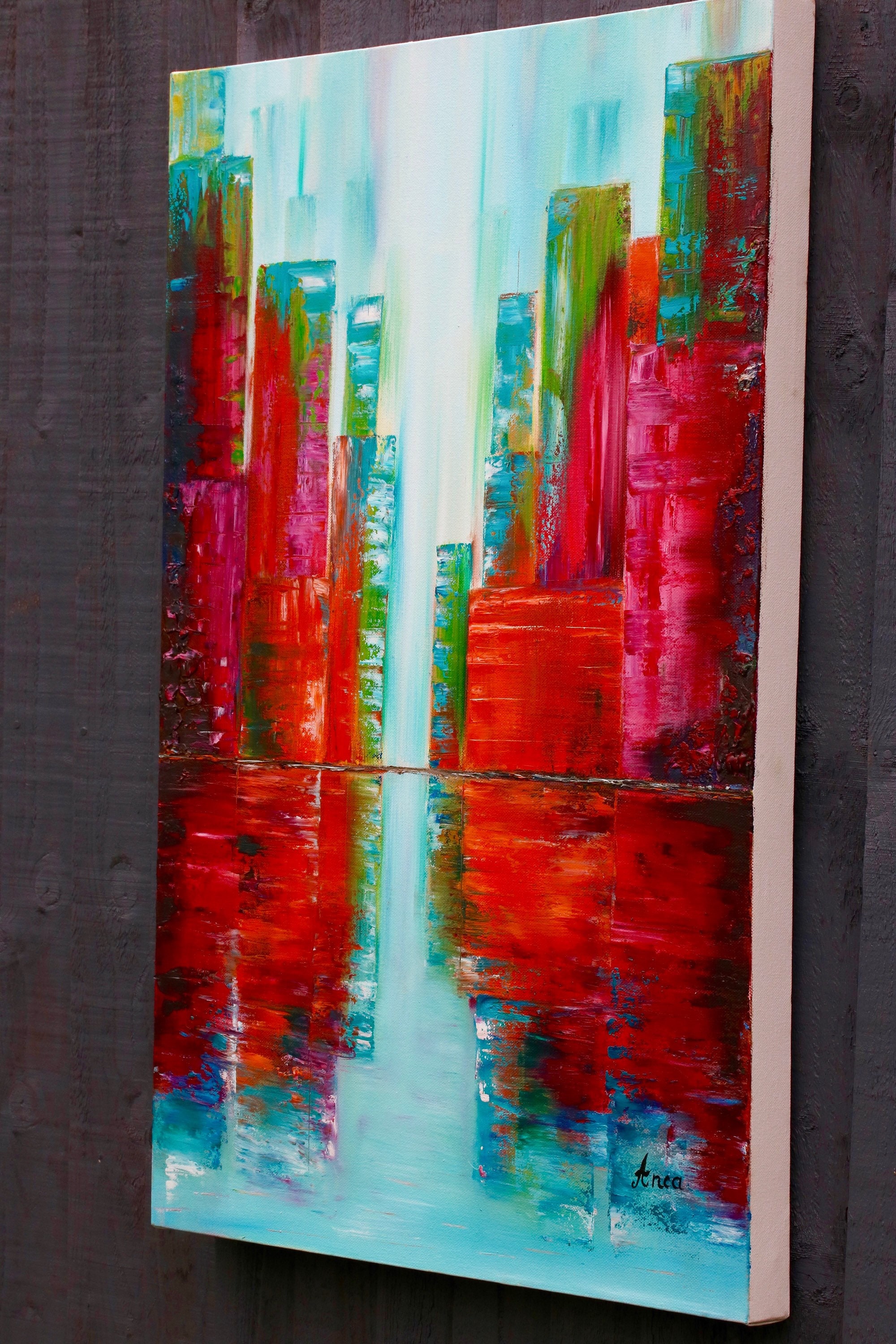 Modern Cityscape Painting,city Oil Painting on Canvas,city Wall Art ...