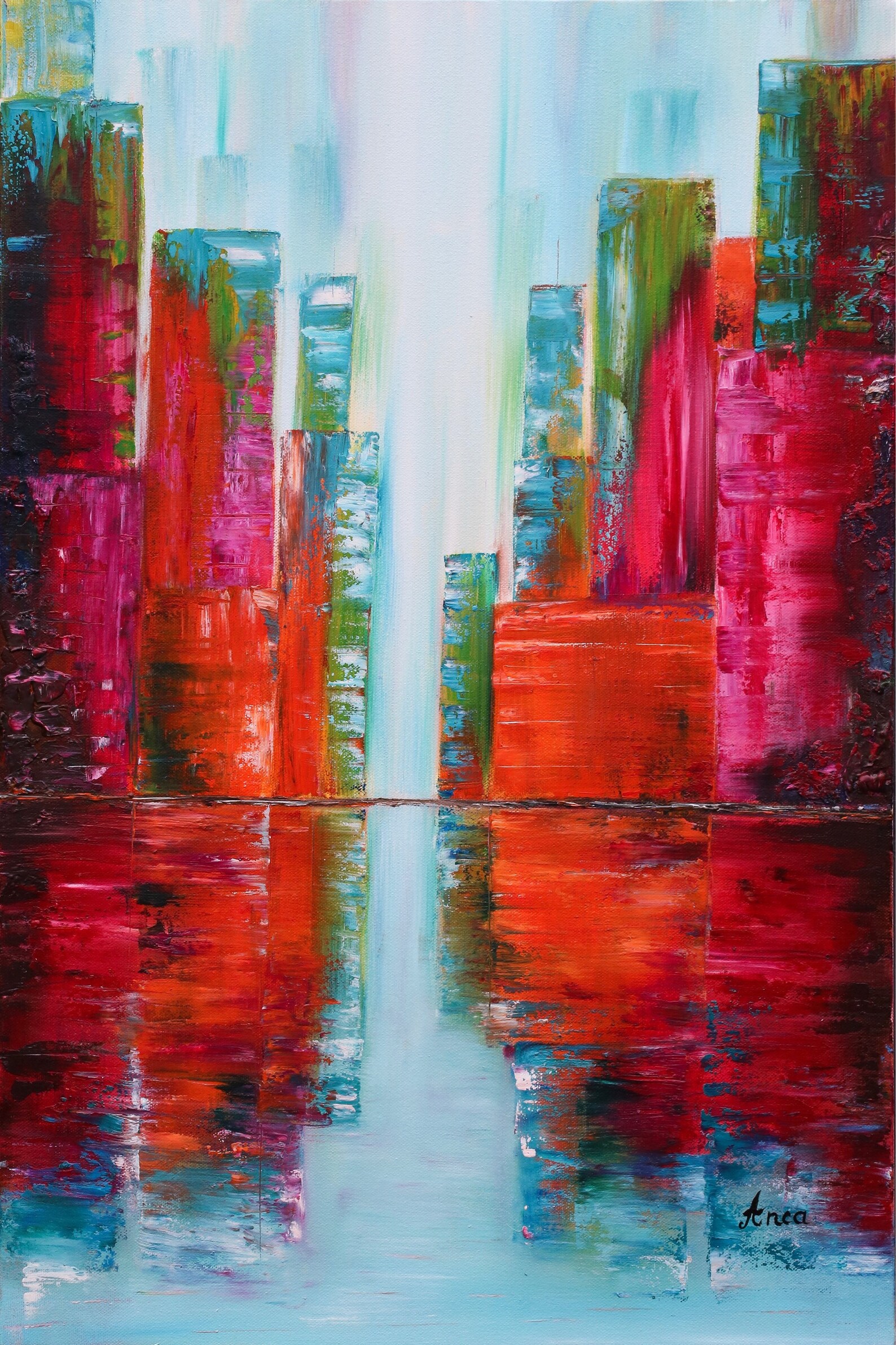 Modern Cityscape Painting,city Oil Painting on Canvas,city Wall Art ...