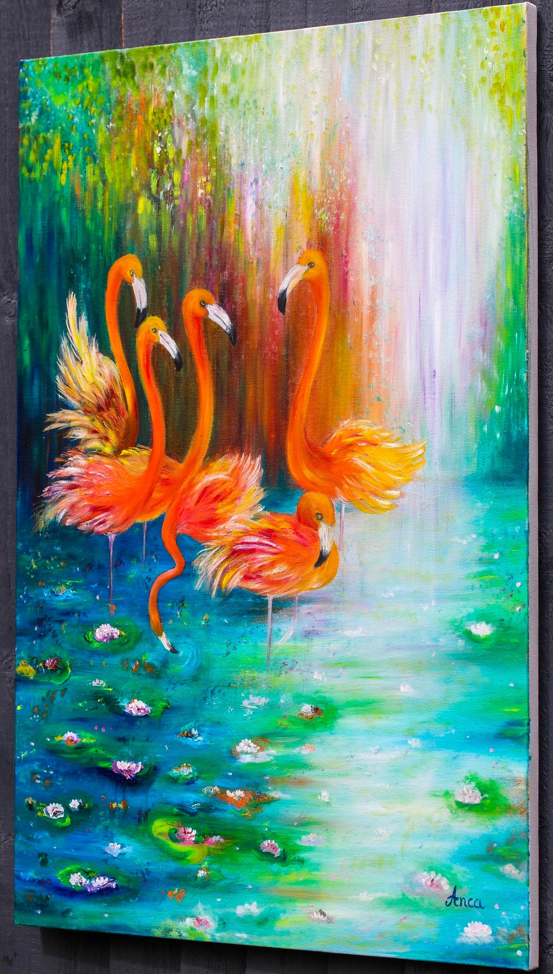 Flamingo Painting on Canvas - Etsy