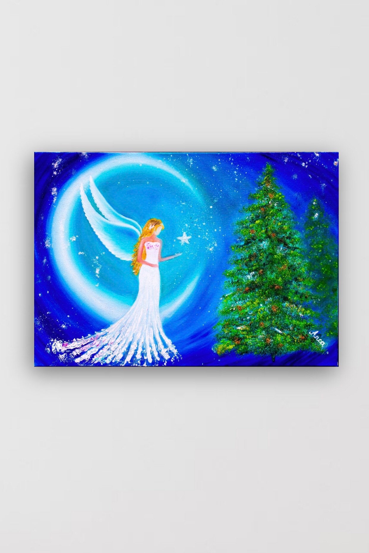 Angel Painting, Angel Wall Art - Etsy