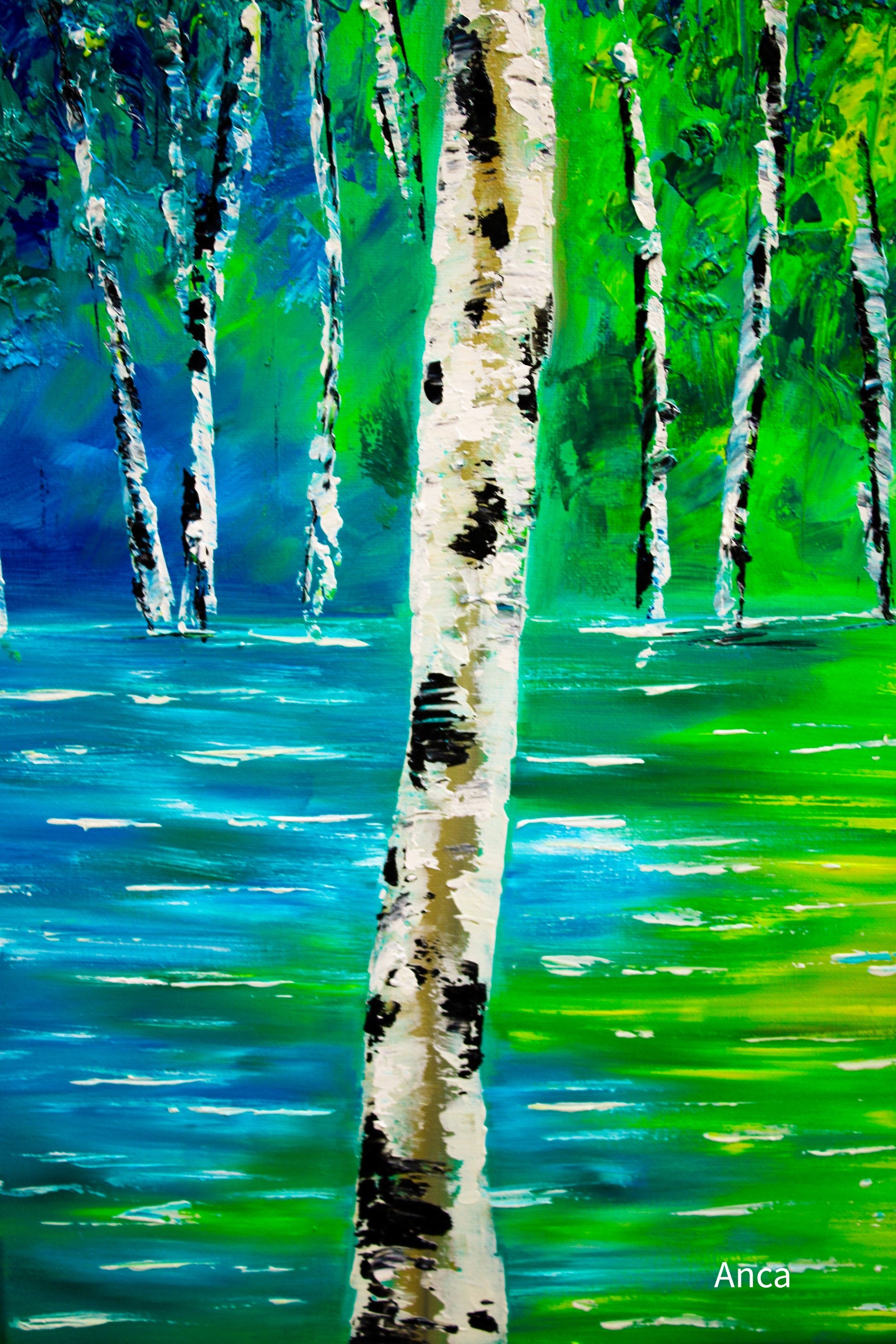 Modern Birch Tree Abstract Spring Art Birch Tree - Etsy UK
