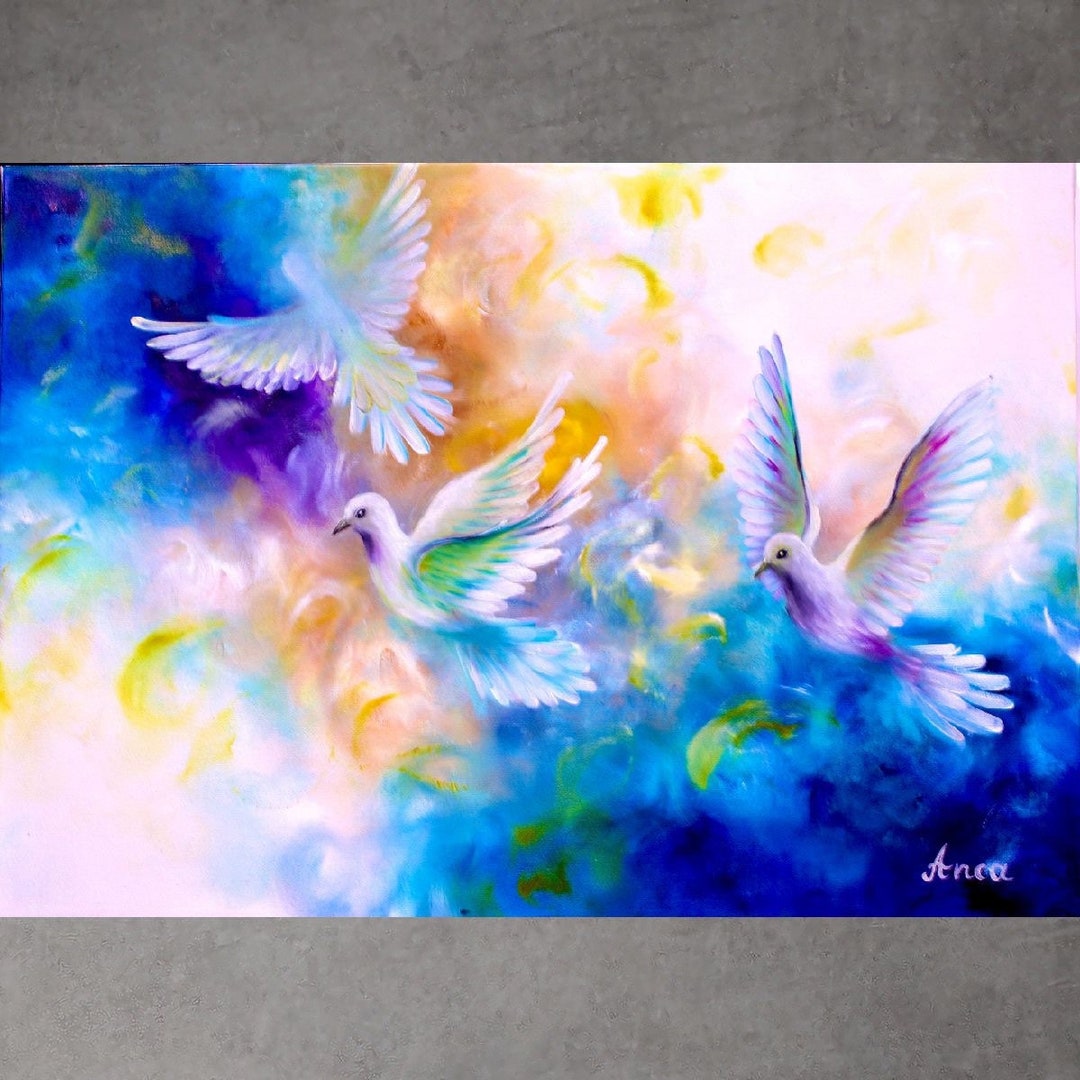 ORIGINAL DOVE PAINTING- White Pigeon Painting, White Dove Gifts, Dove ...