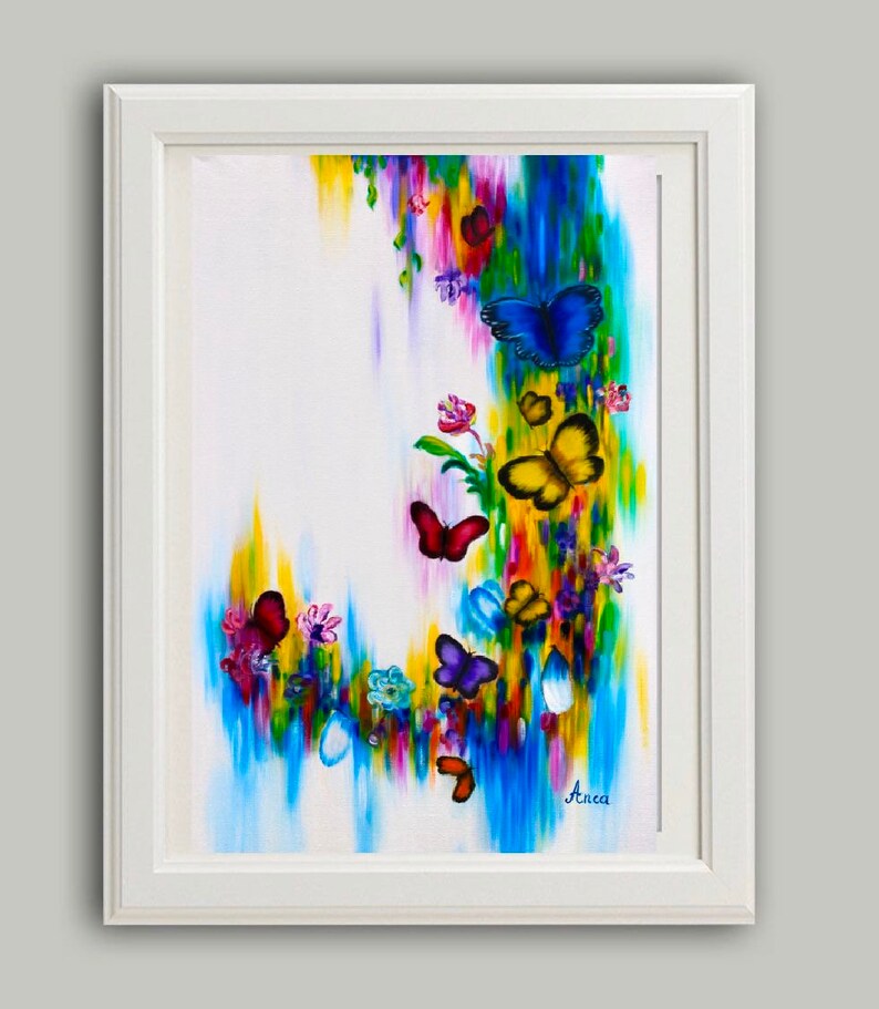 Butterflies Art Print Modern Butterfly Art Butterfly Wall - Etsy