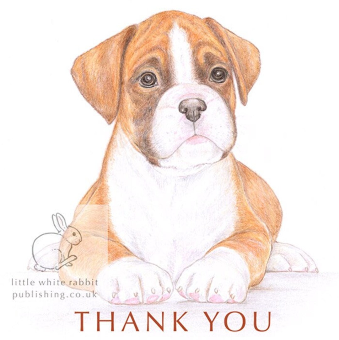 Jake the Boxer Thank You Card - Etsy
