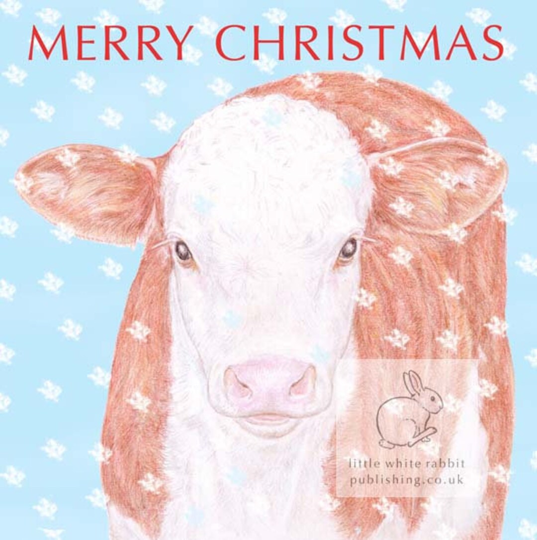 Hereford Calf - Christmas Card - Etsy