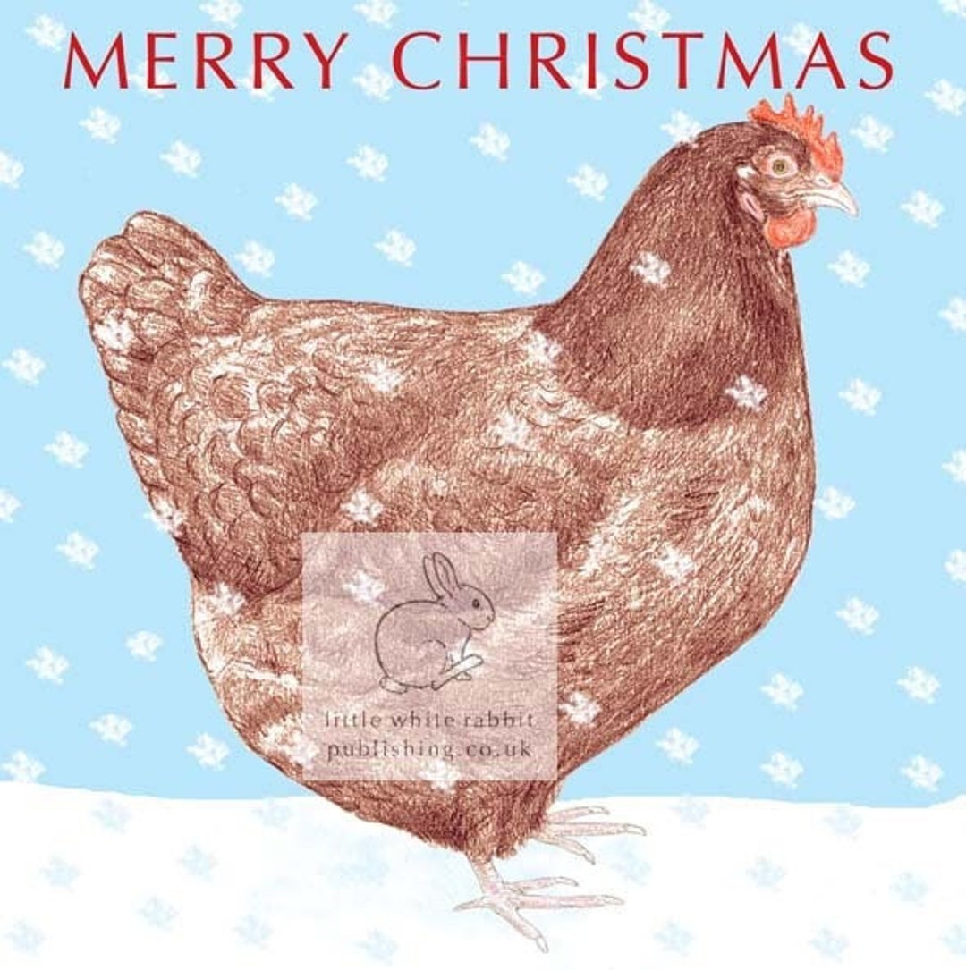 Brown Hen Christmas Card - Etsy