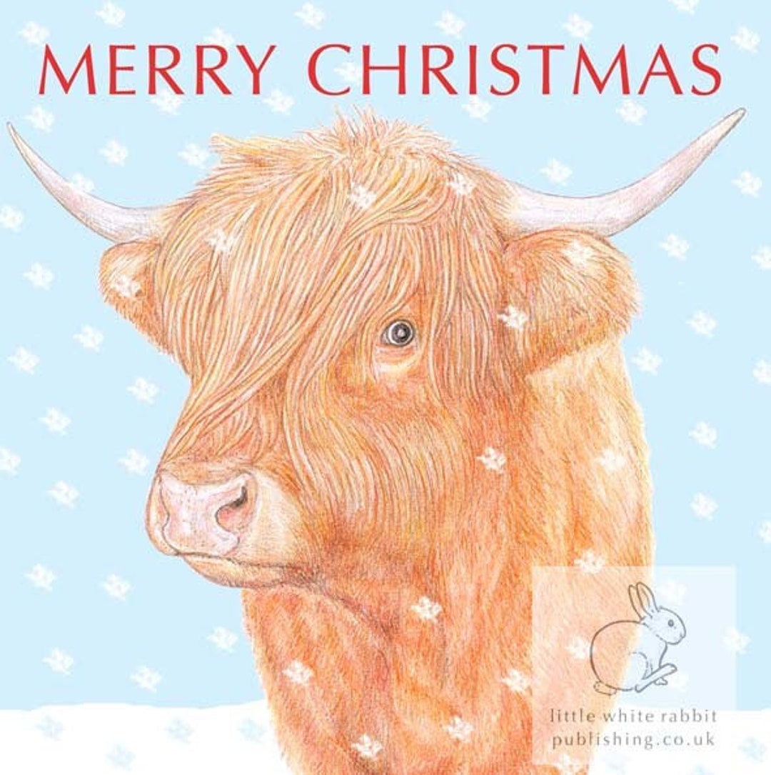 Highland Cow Christmas Card - Etsy