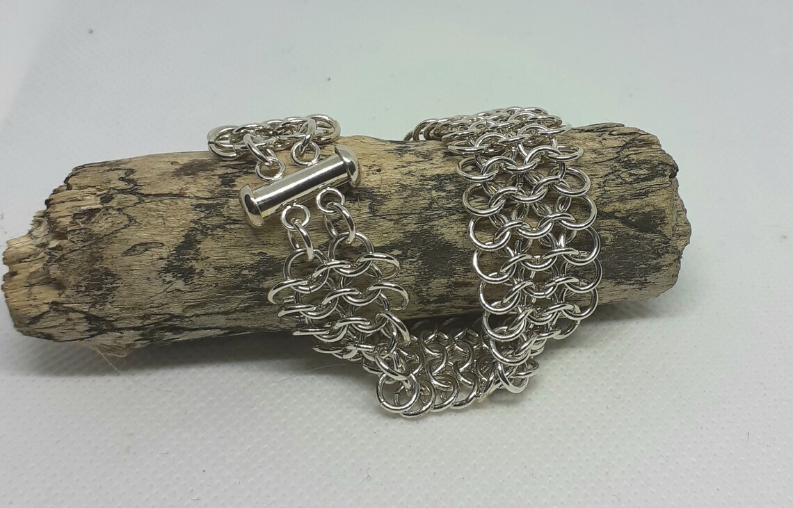 Sterling Silver Chain Maille Bracelet Handmade in Scotland - Etsy