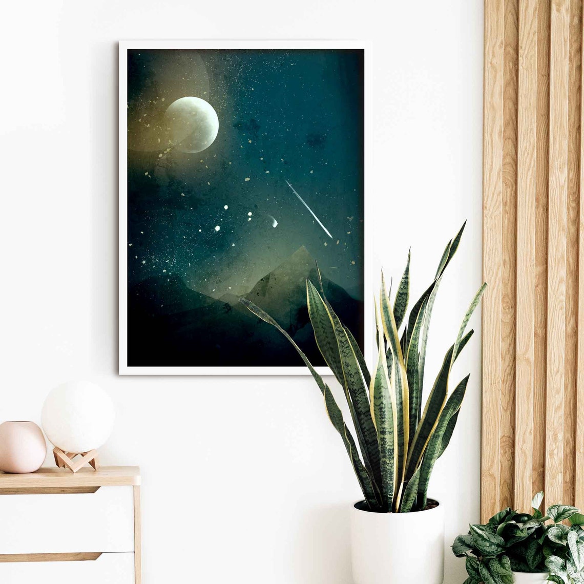 Framed Night Sky Space Print Outer Space Poster Mountain - Etsy